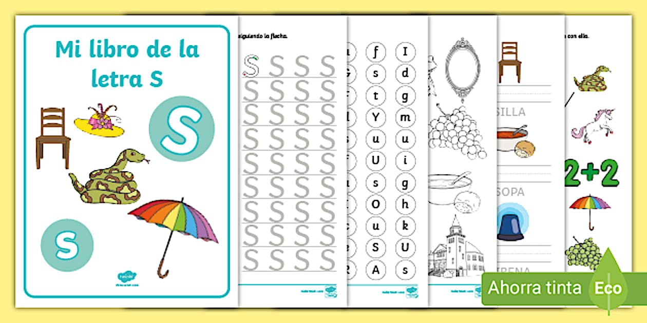 Guía de trabajo: cuadernillo de la letra S en PDF