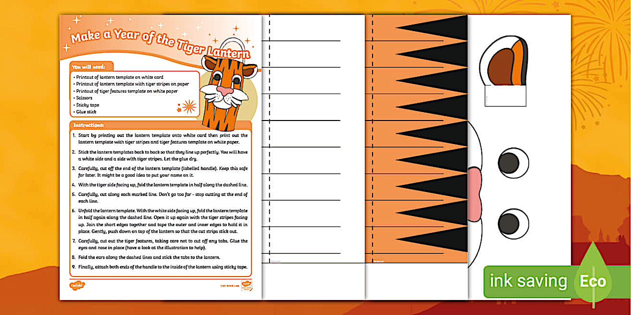 Year of the Tiger Chinese New Year Lantern Craft Activity