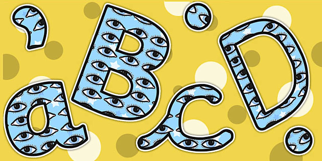 Cursive Eye Themed A4 Display Lettering - Twinkl