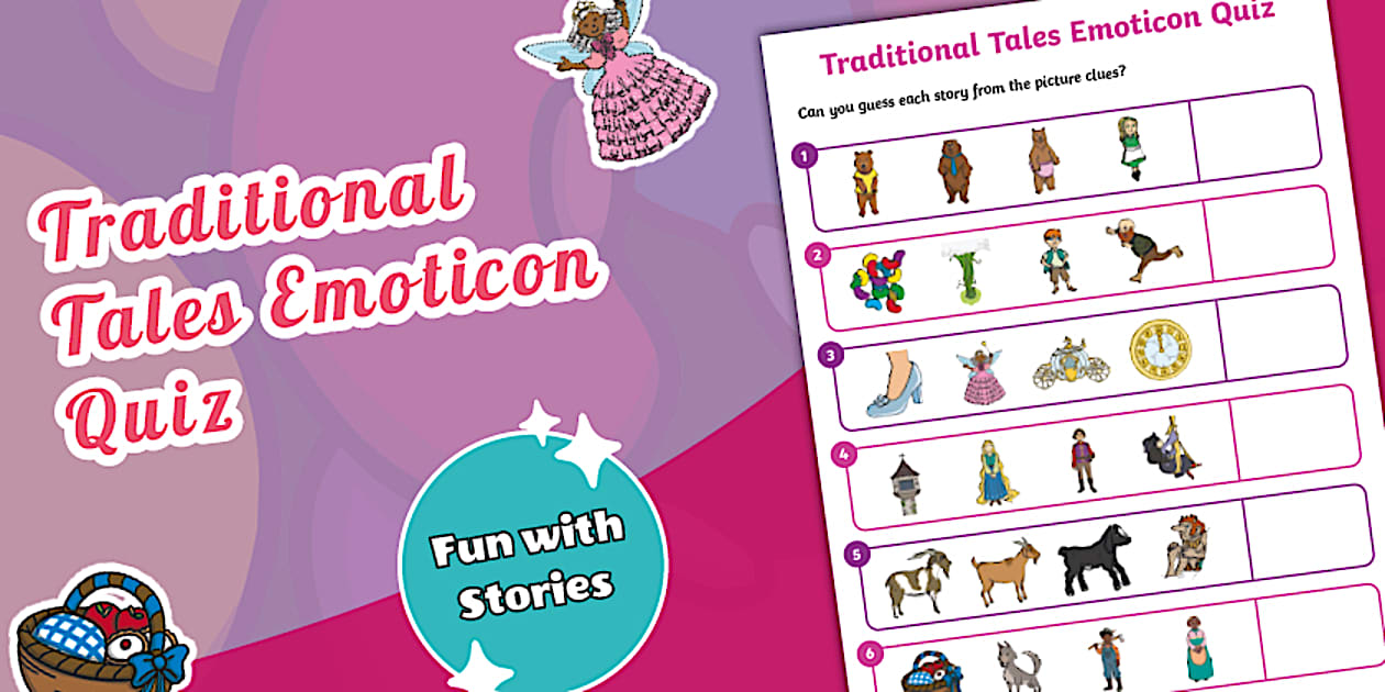 Traditional Tales Emoticon Quiz - KS1 - Twinkl