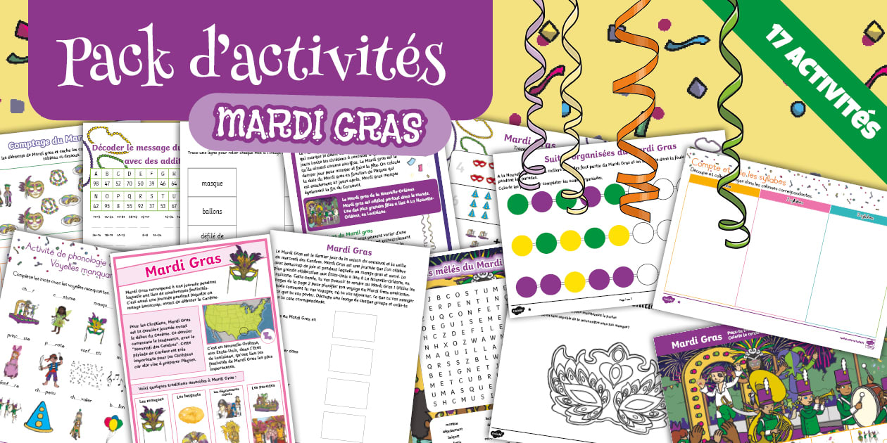 Pack d'activités sur le Mardi gras