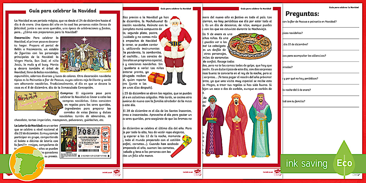 Comprensión lectora por niveles: Guía celebrar la Navidad