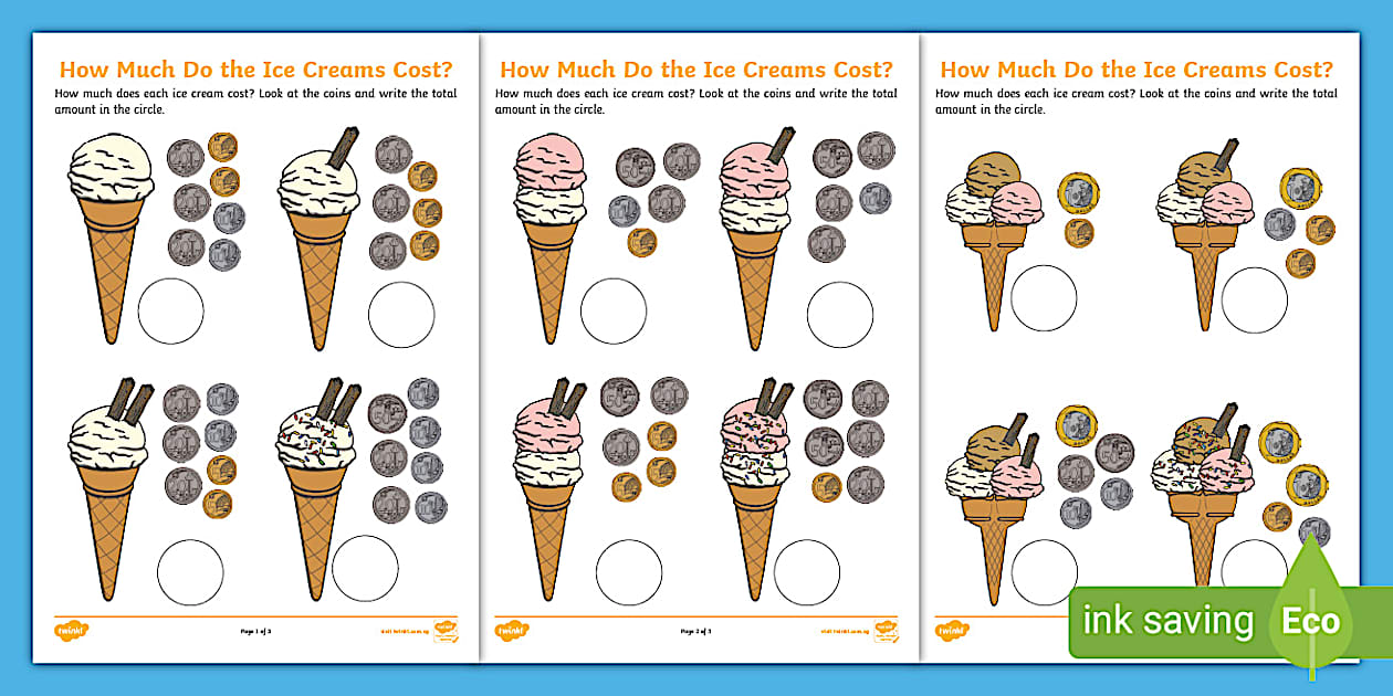 Singapore Money - How much is the Ice Cream? (teacher made)