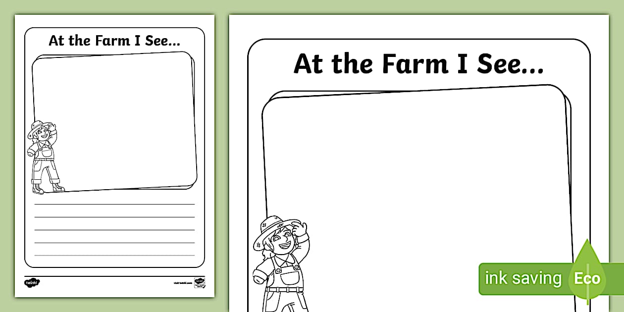 Editable At the Farm I See Writing Frames (professor feito)