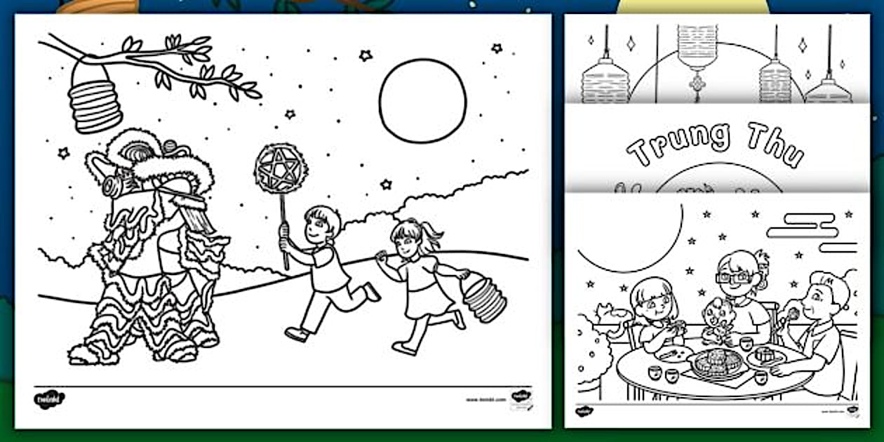 Bộ Tranh Tô Màu Tết Trung Thu Cho Bé - Twinkl