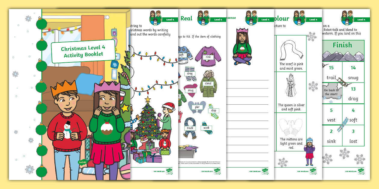 Christmas Phonics Level 4 Activity Booklet (teacher made)