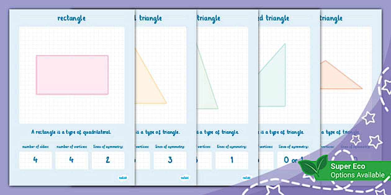 👉 Properties of 2D Shapes Poster Pack (Ages 5 - 11)