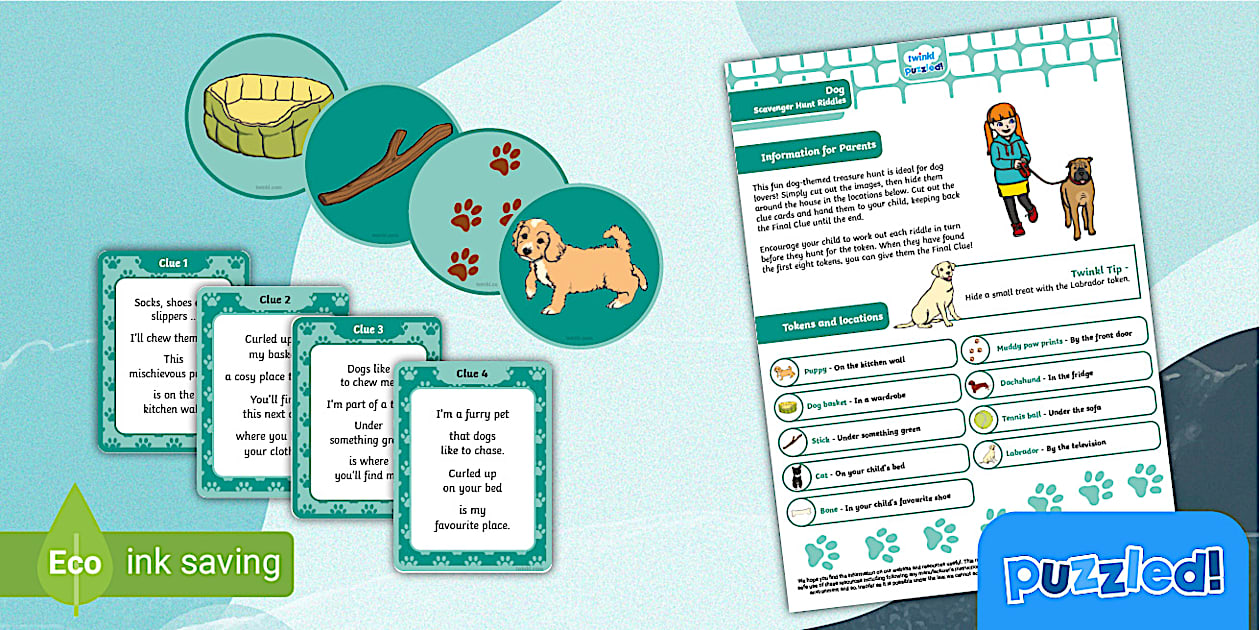 Dog Riddles Treasure Hunt - Twinkl Puzzled - Twinkl