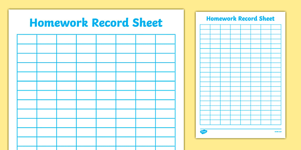 Editable Homework Activity Log Sheet - Primary Resources