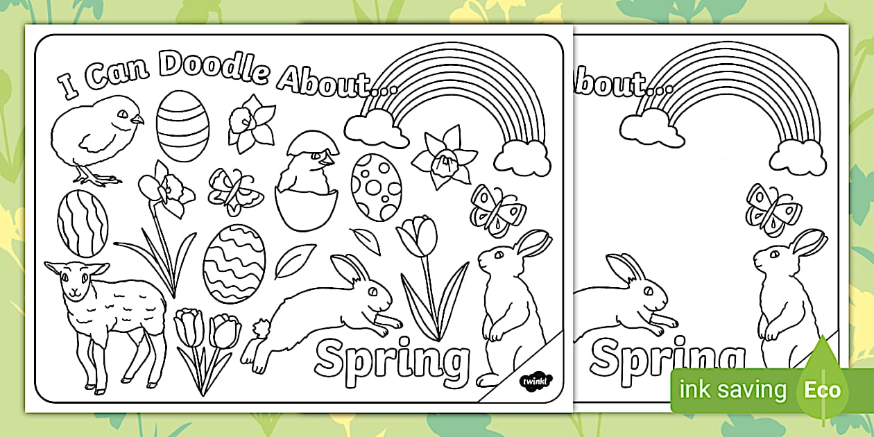 I Can Doodle About Spring Colouring Pages (teacher made)