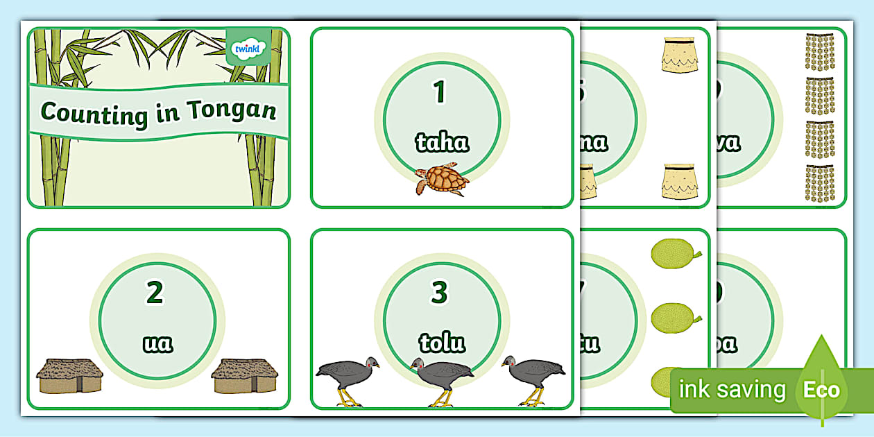 Tongan Language Counting Cards (teacher made) - Twinkl