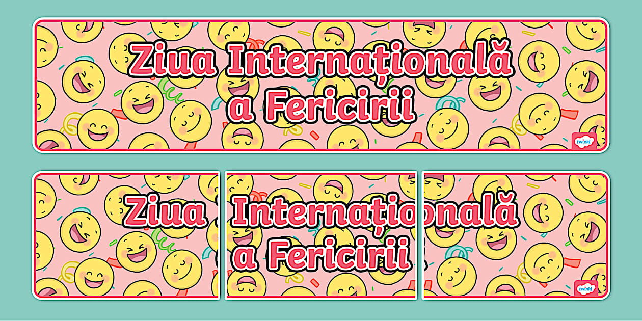 Ziua Internațională a Fericirii – Banner - Twinkl