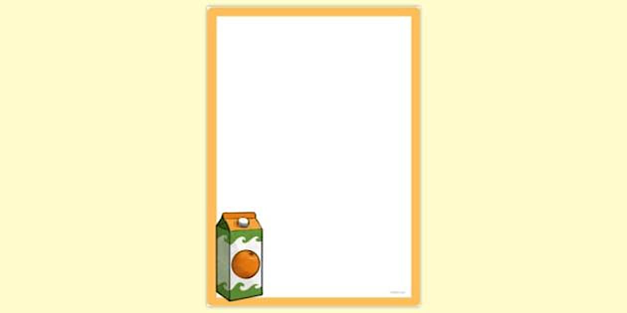 Carton of Orange Juice Page Border | Page Borders | Twinkl