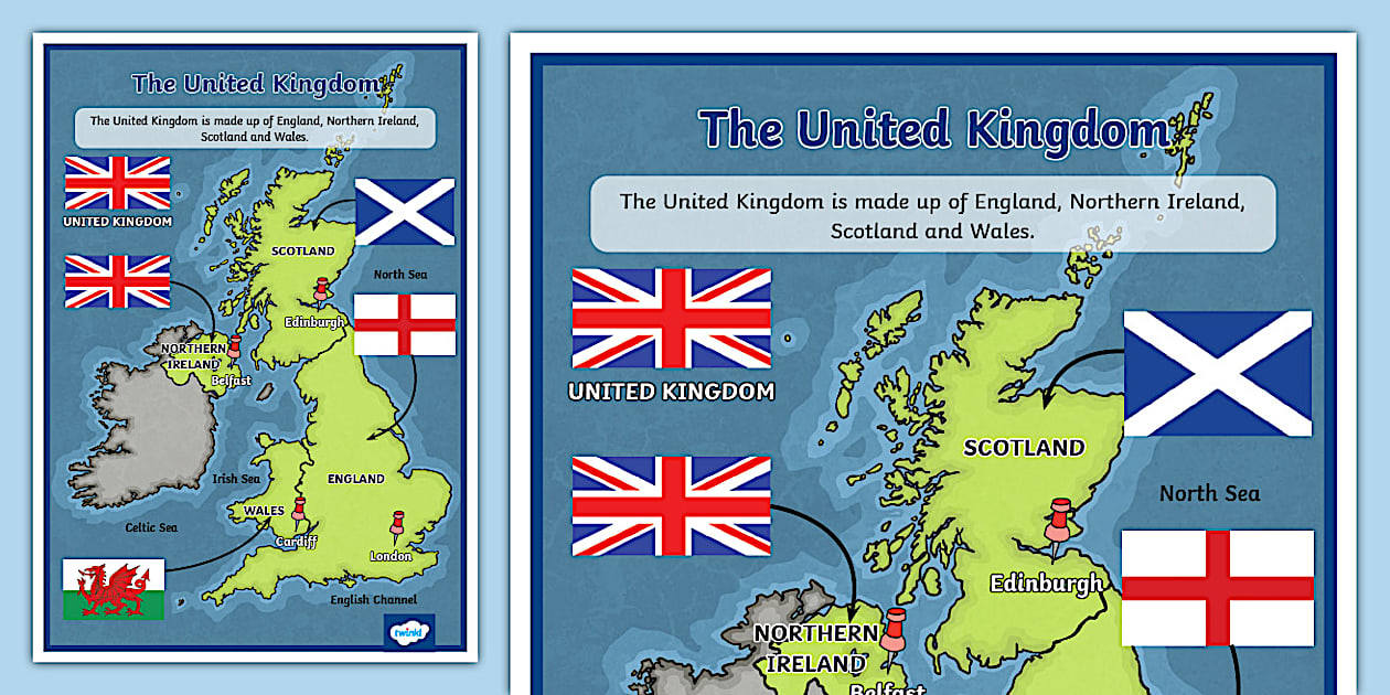 The United Kingdom Display Poster | UK Map Poster - Twinkl