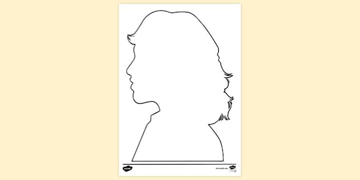 Human Head Silhouette Colouring | Colouring Sheets - Twinkl