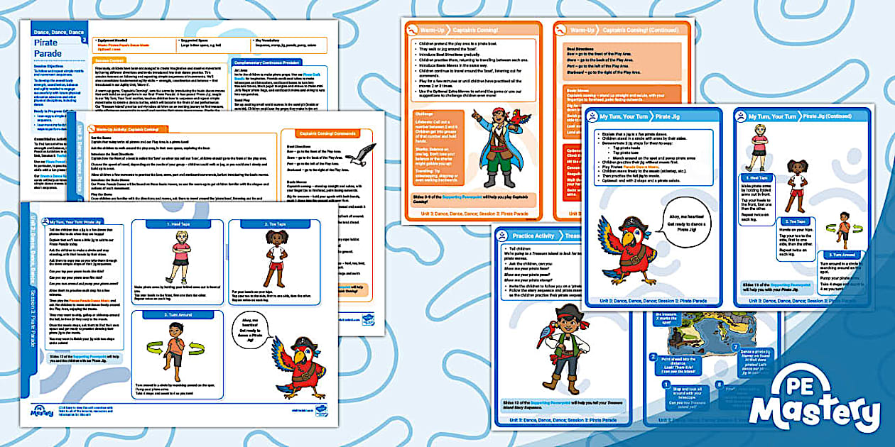 Pirate Parade Dance Lesson Reception PE Mastery