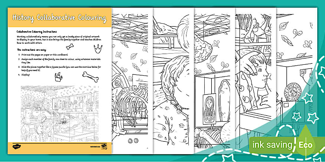 History Museum Themed Family Collab Colouring (Ages 7 to 11)