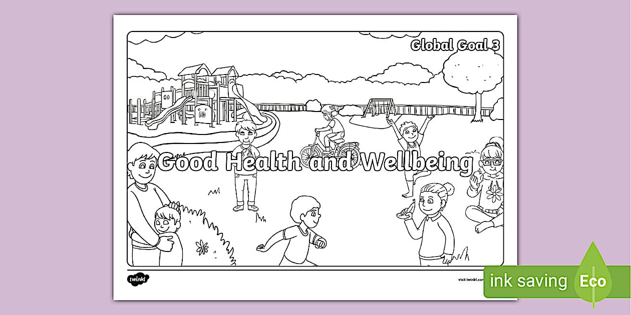 Global Goals: Good Health and Wellbeing Colouring Activity