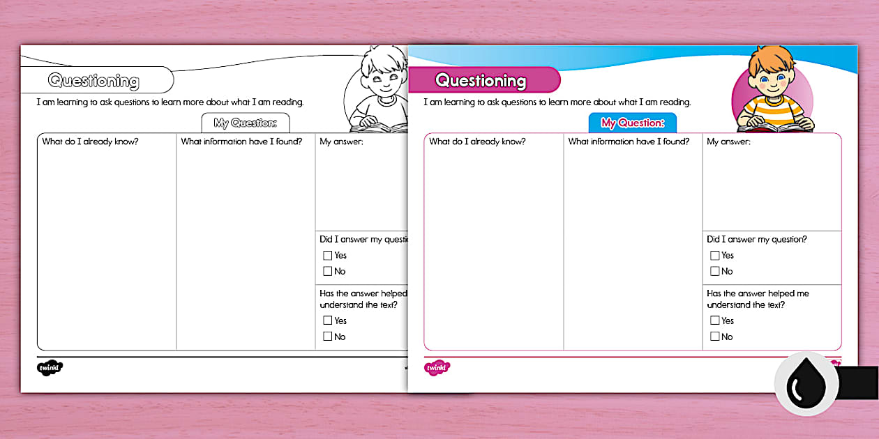 Reading Comprehension Canada: Questioning Graphic Organizer