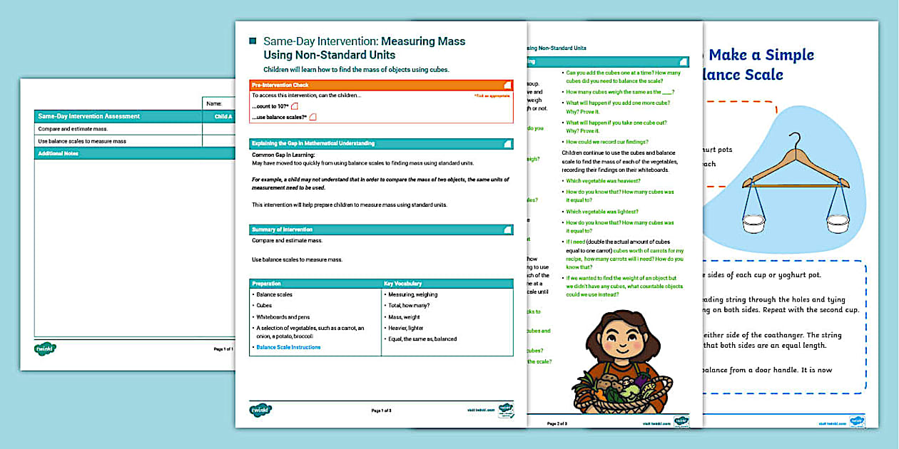👉 Y1 Maths Intervention: Measuring Mass in Non-Standard Units