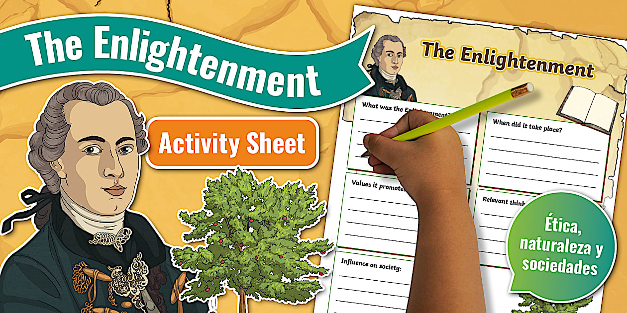 Research worksheet about the Enlightenment