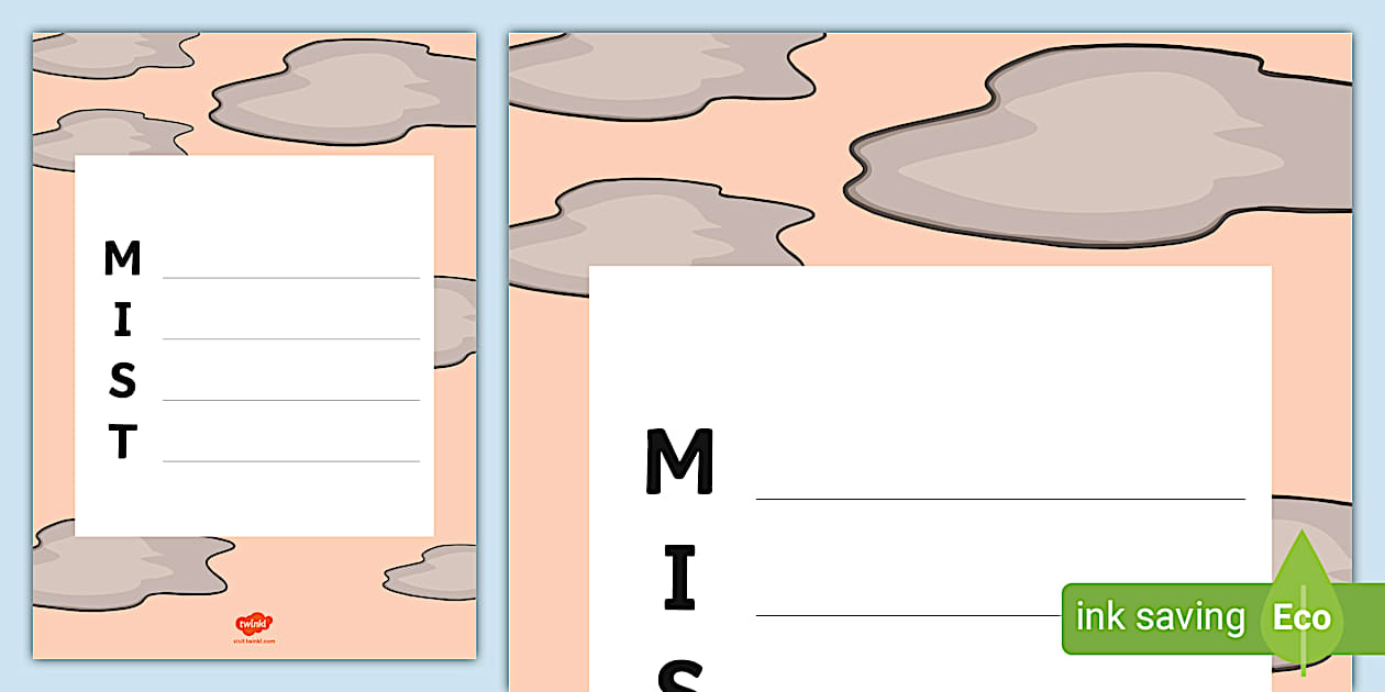 Mist Acrostic Poem Template (teacher made) - Twinkl