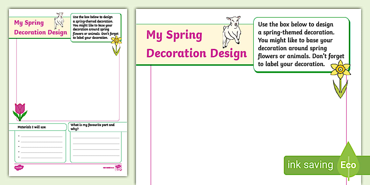 Design Your Own Spring Decoration Activity Sheet - Twinkl