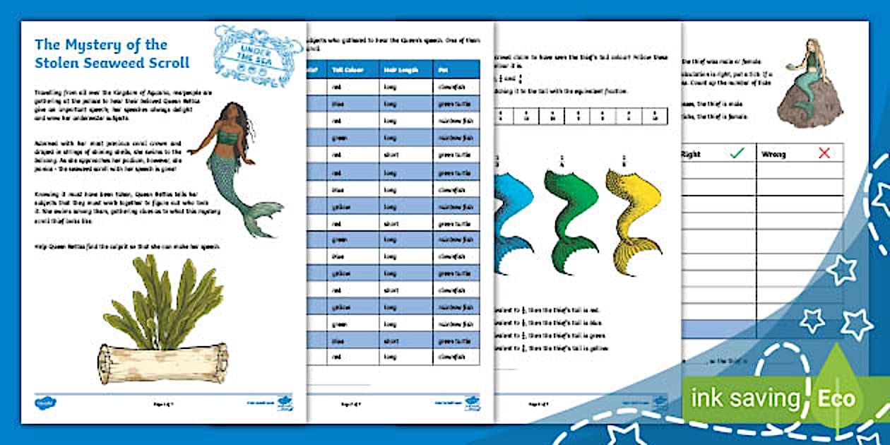 Under the Sea Maths Mystery Game (teacher made) - Twinkl