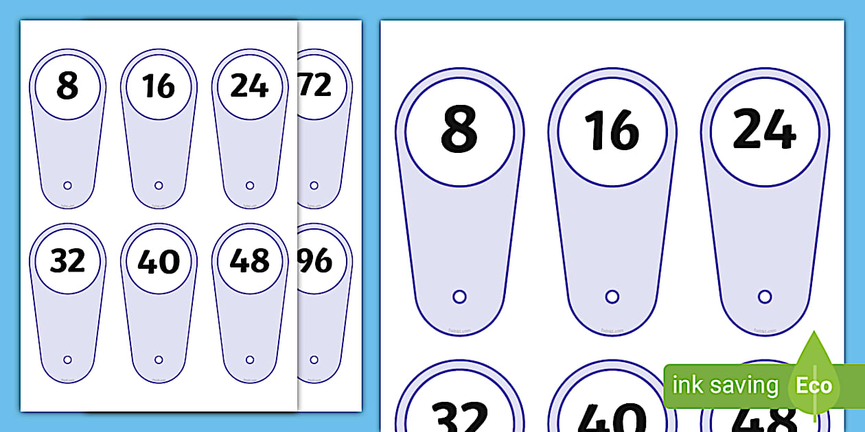 👉 8 Times Table Number Fans (teacher made) - Twinkl