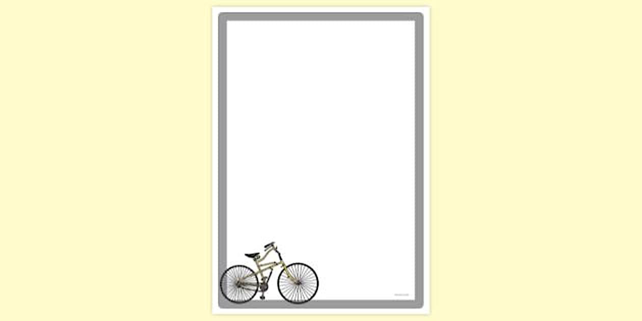 Simple Blank Whippet Bike Page Border | Page Borders