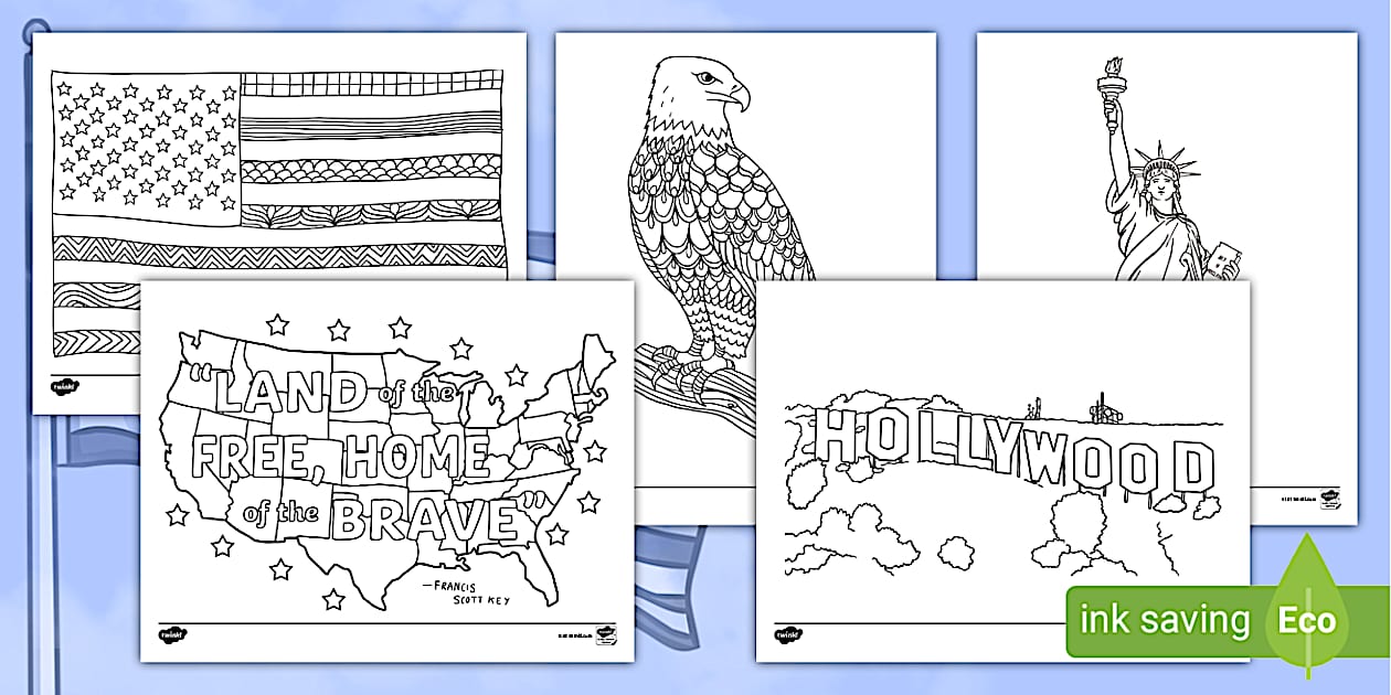 USA Coloring Sheets | Mindfulness Activities | Twinkl USA