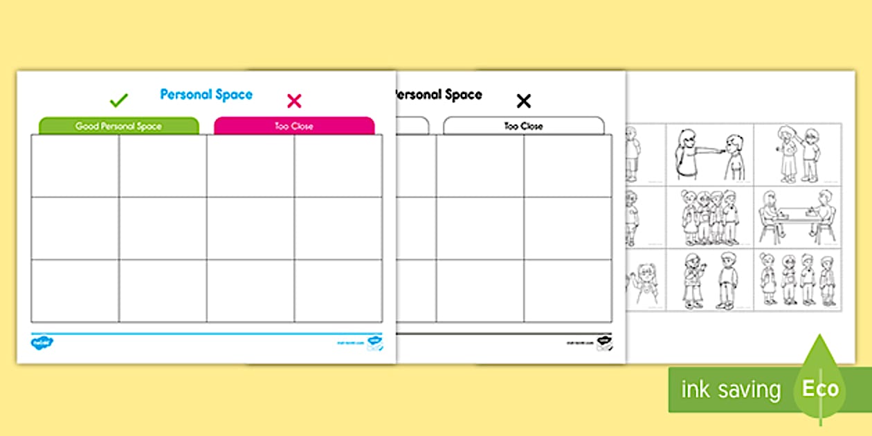 Personal Space Sorting Worksheet | Social Skills | Twinkl USA