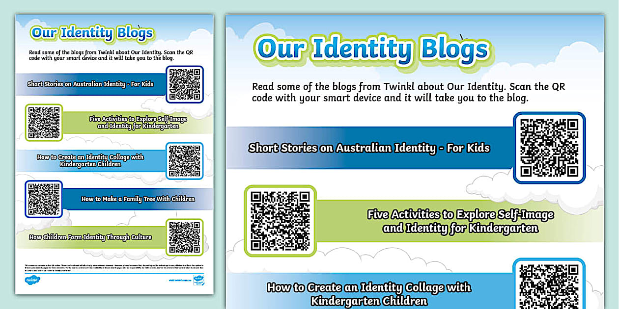 Our Identity Blogs QR Poster (teacher made) - Twinkl