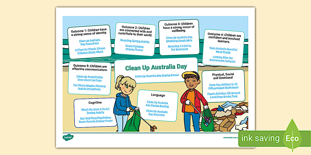 Clean Up Australia Day Topic Planner - Twinkl