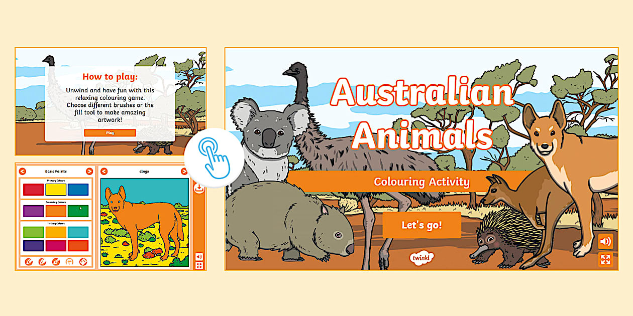 Australian Animals Interactive Colouring Activity - Twinkl