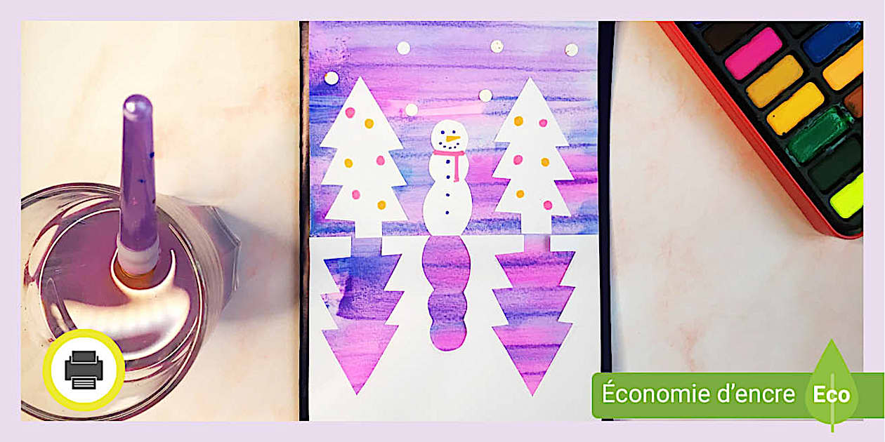 Paysage hivernal - carte de Noël (teacher made) - Twinkl