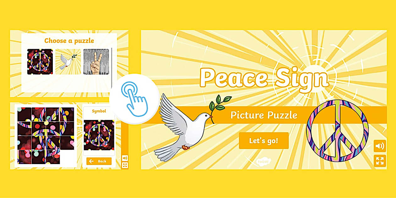 Interactive Peace Sign Puzzle - Peace Day | Twinkl