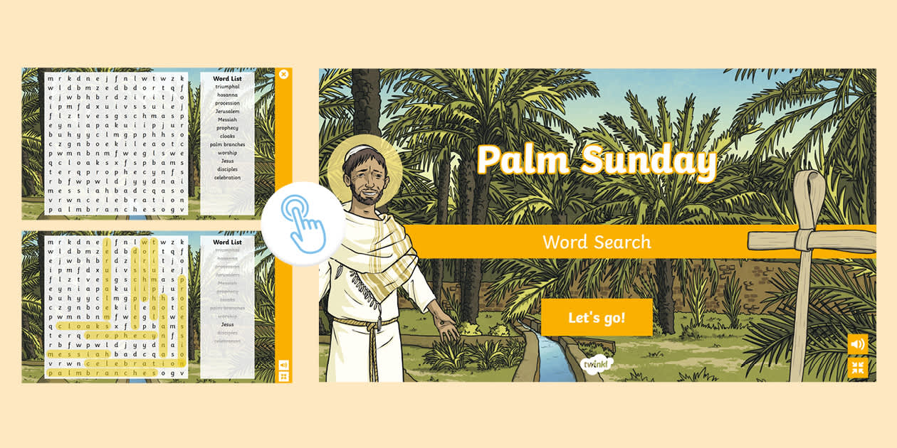 * NEW * KS2 Palm Sunday Interactive Word Search - Twinkl