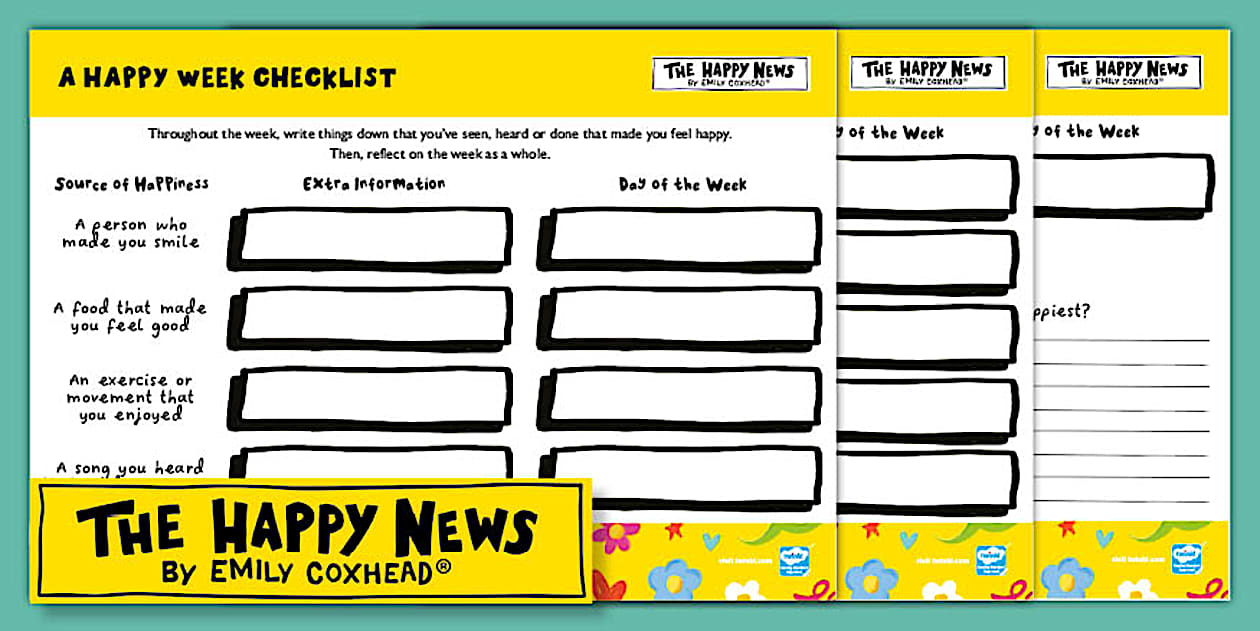 FREE! - The Happy News: A Happy Week Checklist - Twinkl