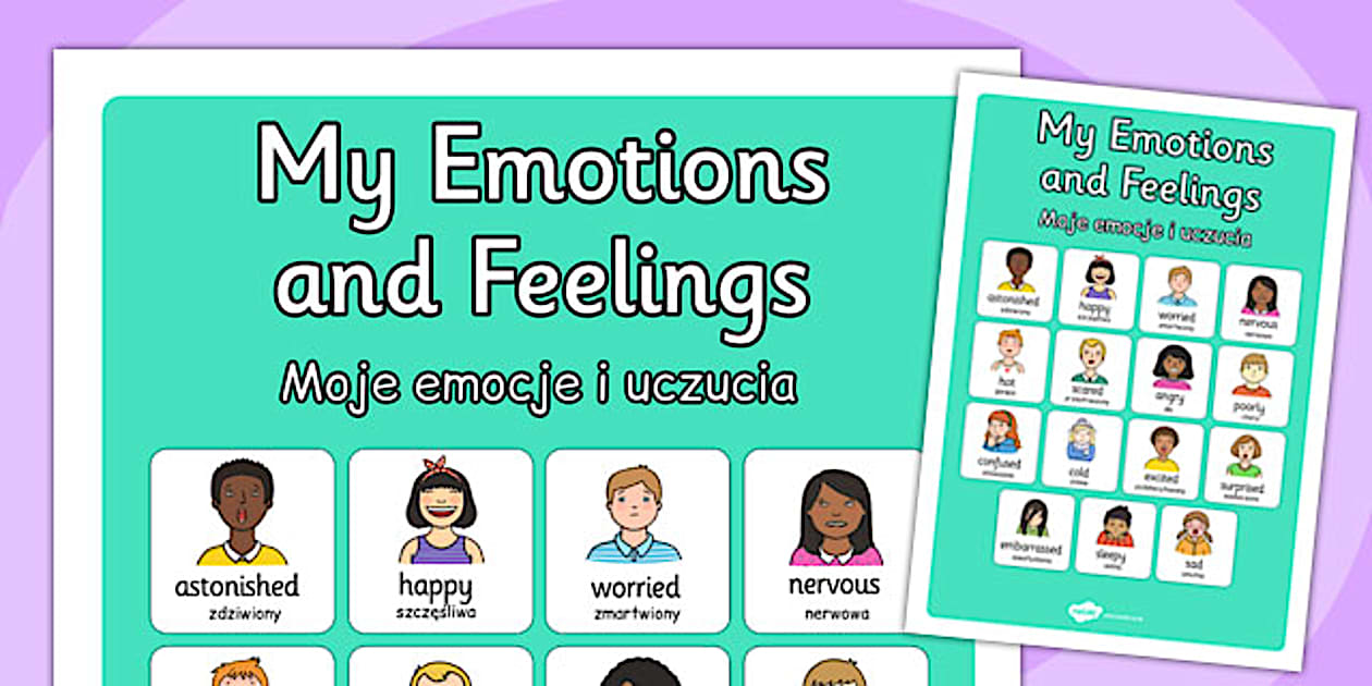 My Emotions and Feelings Vocabulary Poster Polish Translation - polish