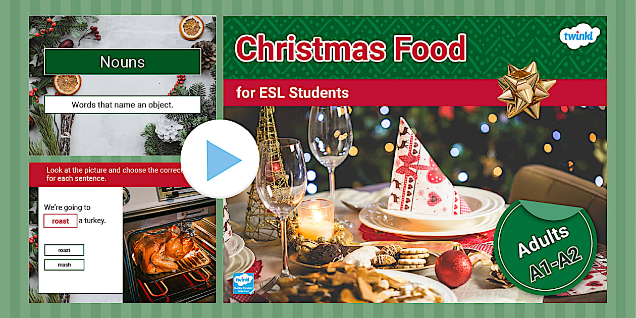 Christmas Food ESL Lesson PowerPoint [Adults, A1-A2]
