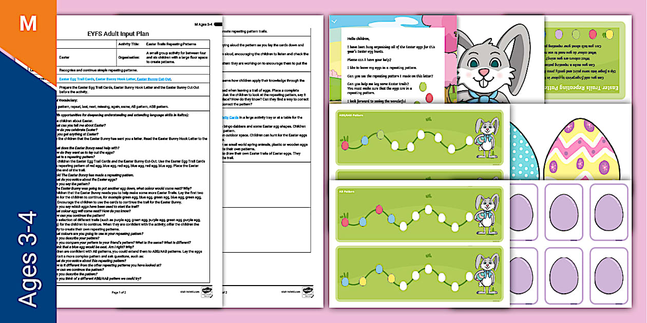 EYFS Easter Trails Repeating Pattern Adult Input Plan Pack