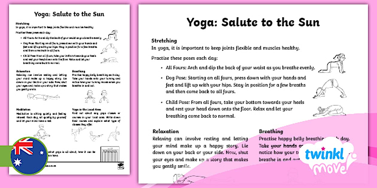 Move PE Year 1 Yoga: Salute to the Sun Home Learning Tasks