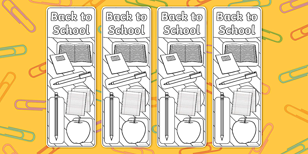Back to School Colouring Bookmarks - Twinkl