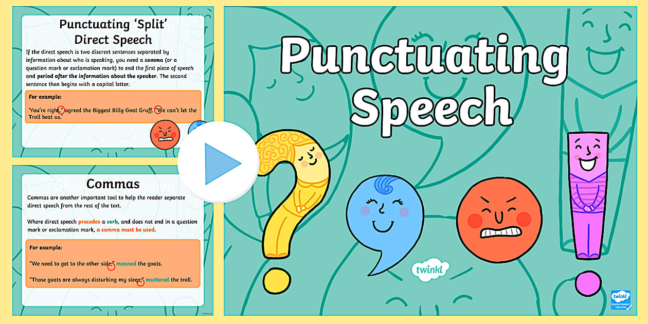 Punctuating Speech PowerPoint for 3rd-5th Grade - Twinkl