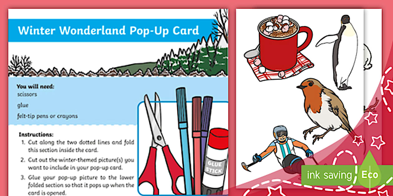 Winter Wonderland Pop-Up Card (teacher made) - Twinkl