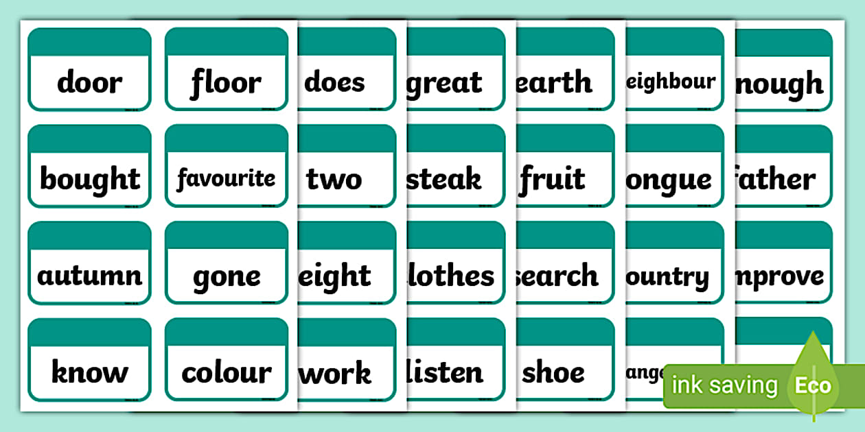 Editable Level 6 Common Exception Word Flashcards - Twinkl
