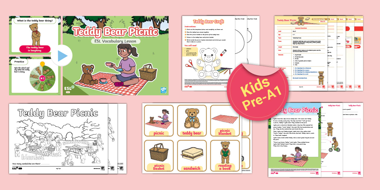 ESL Teddy Bear Picnic Lesson Plan [Kids, Pre-A1] - Twinkl