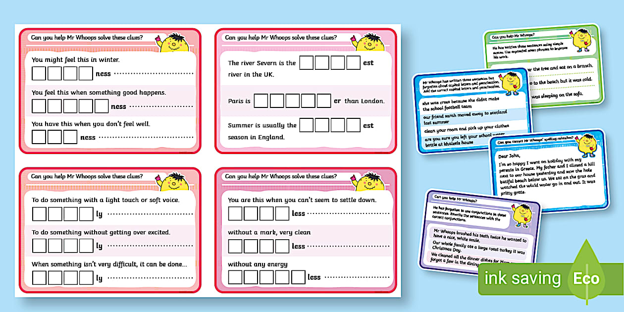 KS1 Mr Whoops Busy Box Challenge Cards (teacher made)