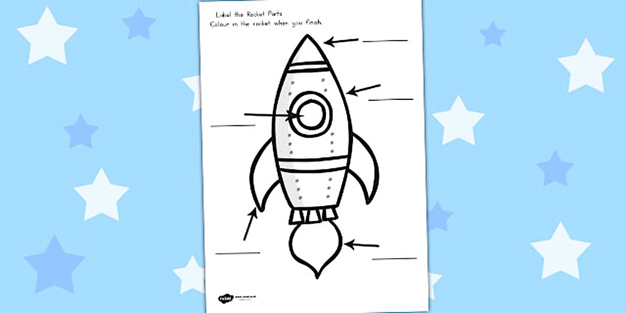 Space Rocket Labelling Worksheet (Lehrer gemacht) - Twinkl